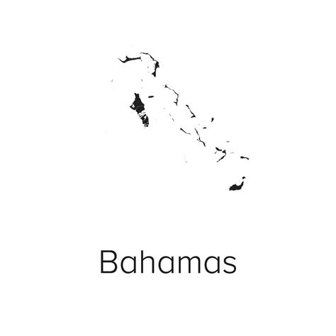 Bahamas Map Illustration Silhouette Outline Bahamas Travel And Tourism Map 47889655 Vector