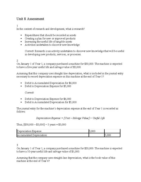 Unit 8 Assessment Unit 8 Learning Check Unit 8 Assessment 1 In The