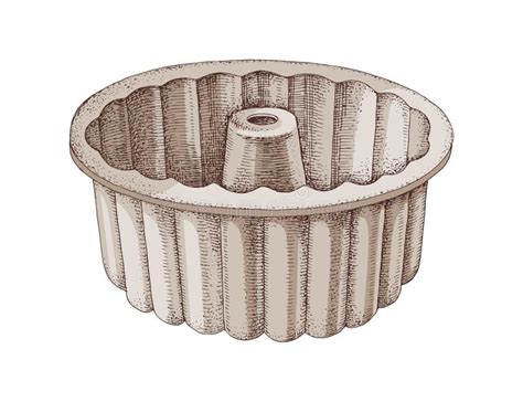 Pie Baking Dish Hand Drawn Illustration Stock Illustration