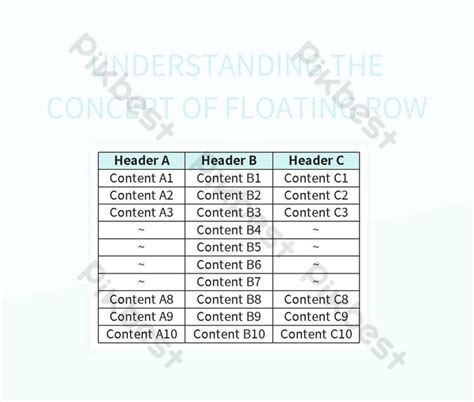 Unlocking The Secrets Of Floating Row Design Excel Template Free