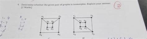 Solved 4 Determine Whether The Glven Pair Of Graphs Is