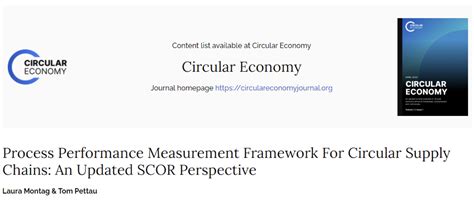 Neue Publikation „process Performance Measurement Framework For Circular Supply Chain An