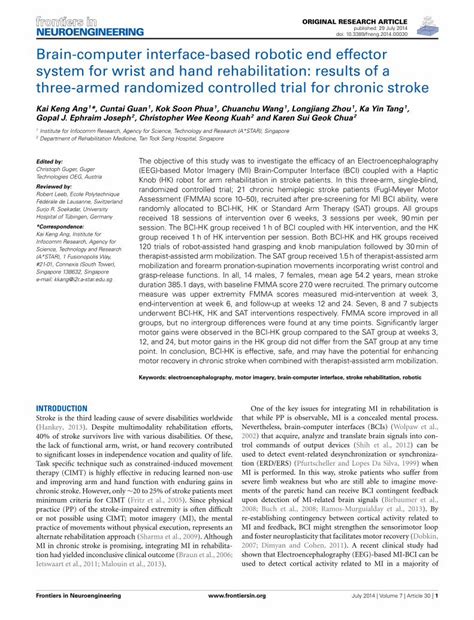 pdf brain computer interface based robotic end effector system for
