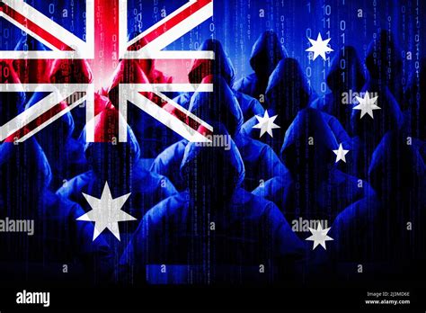 anonymous hooded hackers flag of australia binary code cyber attack