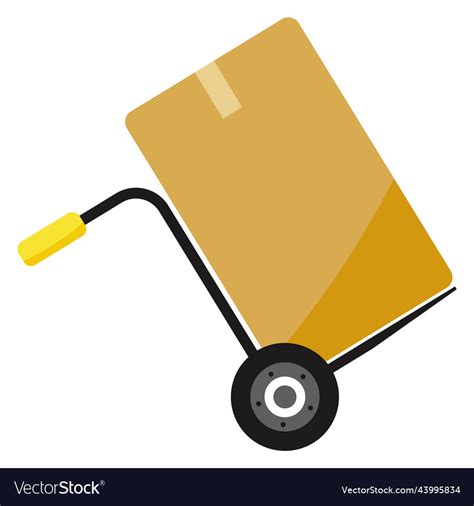 Cargo Picking Cart Icon Cardboard Box Carrying Vector Image Cargo Picking Cart Icon Cardboard Box Carrying Vector Image