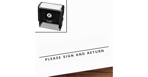 please sign and return signature here request self inking stamp zazzle