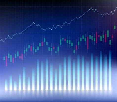 Abstract Green Growing Financial Graph Chart Vector Image