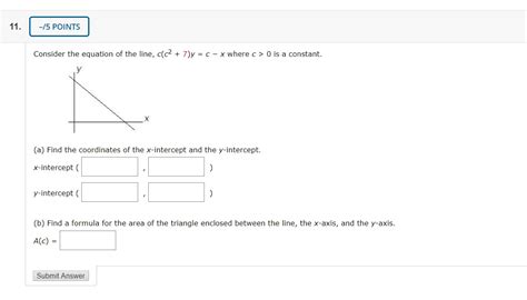 Solved 5 POINTS Consider The Equation Of The Line C C2 Chegg Com