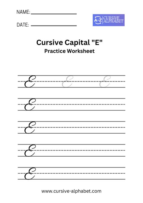 How To Write A Cursive Capital E