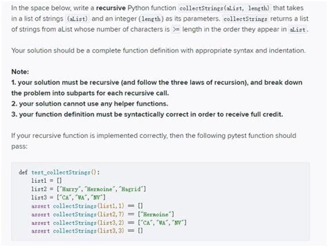Solved In The Space Below Write A Recursive Python Function