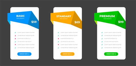 Ui Ux Pricing Design Tables With Tariffs Subscription Features Checklist And Business Plans