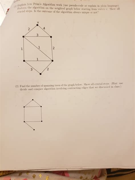 Solved Explain Plain How Prim S Algorithm Work Use Chegg