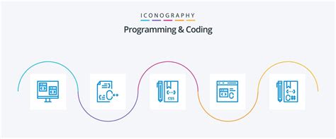 Programming And Coding Blue Icon Pack Including Coding C Development Development Css