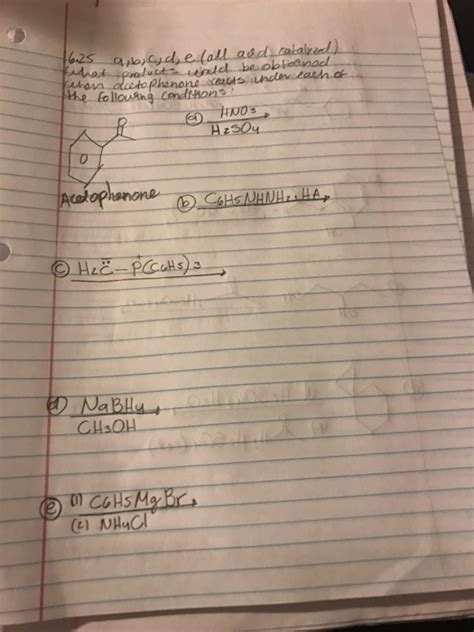 Solved What Products Would Be Obtained When Acetophenone