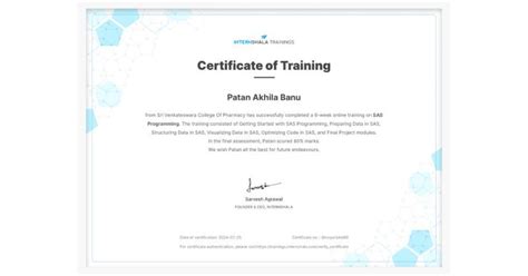 akhila patan on linkedin successfully completed the sas programming training from internshala…