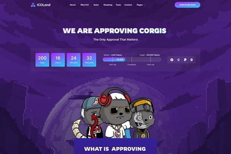 icoland ico landing page vuejs template site templates ft