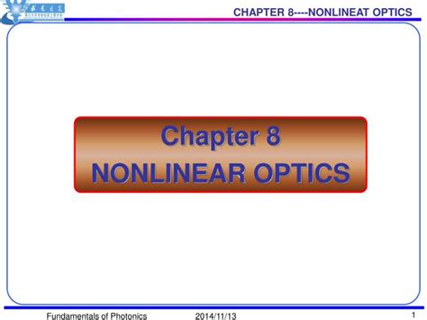 PPT Chapter 8 NONLINEAR OPTICS PowerPoint Presentation Free Download ID 6578169