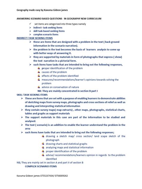 Answering Scenario Based Questions in Geography New Curriculum | PDF