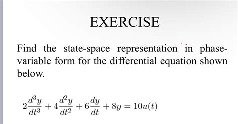 solved exercisefind the state space representation in
