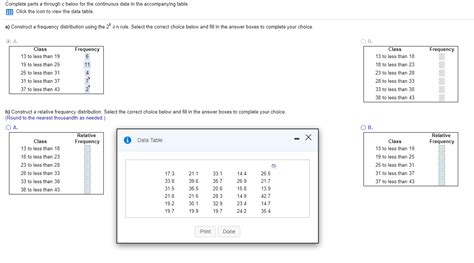 solved complete parts a through c below for the continuous