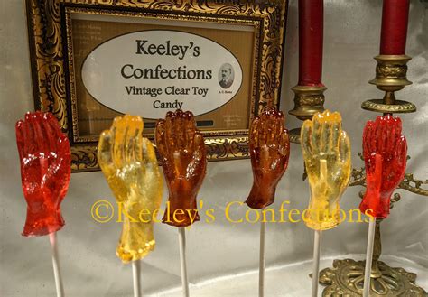 Vintage Hands Clear Toy Candy Barley Lollipops 3 Dimensional 6 Coun