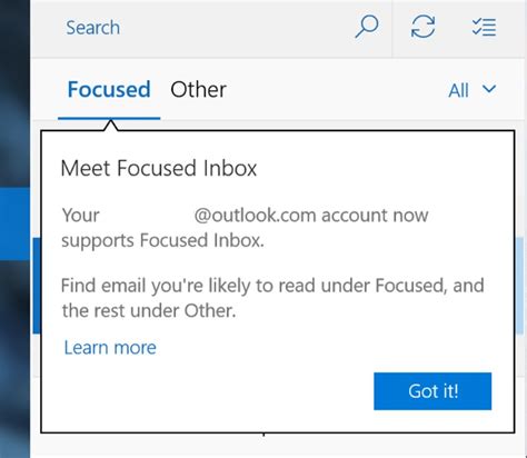 Microsoft Reportedly Rolling Out Outlook Mails Focused Inbox Feature To More Users WinBuzzer