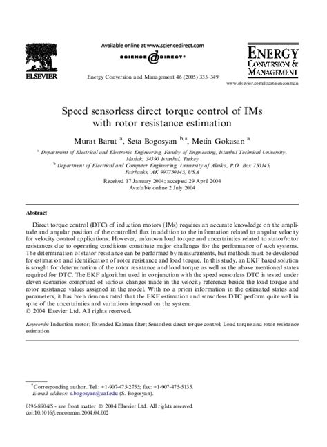 Pdf Speed Sensorless Direct Torque Control Of Ims With Rotor