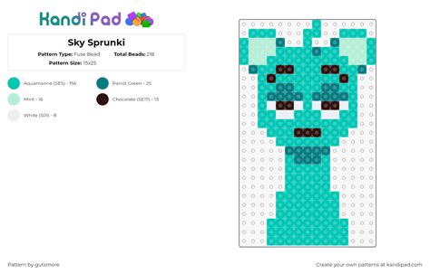 Sky Sprunki Fuse Bead Pattern Kandi Pad Kandi Patterns Fuse Bead