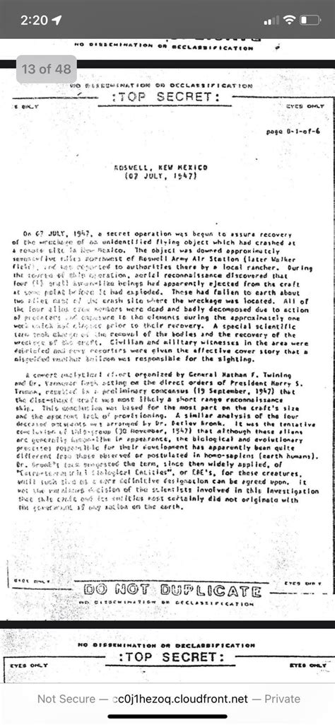 Ultra Top Secret Documentation Regarding Majestic 12 Roswell And Aztec Crashes I Hope The