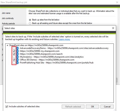 Creating Data Backup Sharepoint Backup Job Codetwo Backup Users Manual