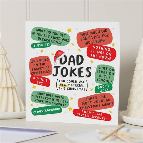 Personalised Funny Dad Jokes Christmas Card For Dad By Paper Scene
