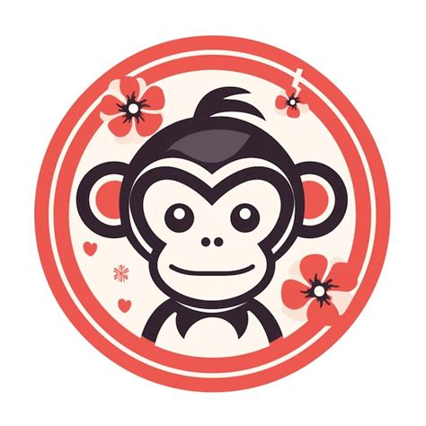 Premium Ai Image Arafed Monkey With Flowers In A Circle On A White