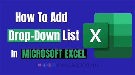 How To Add A Drop Down List In Microsoft Excel Exceltutorial