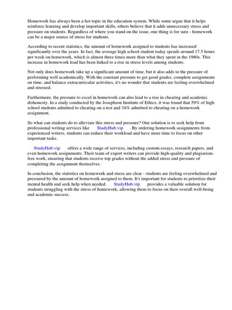 Homework Statistics Stress Pdf Homework Stress Biology