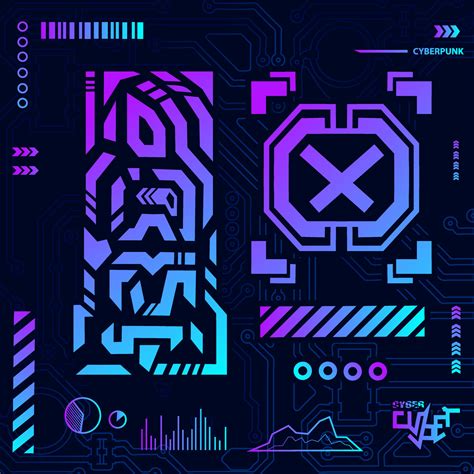 Cyberpunk Design With Dark Background Abstract Technology Vector Illustration 14173151 Vector