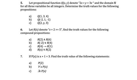 solved 5 let propositional function q x y denote “2x y