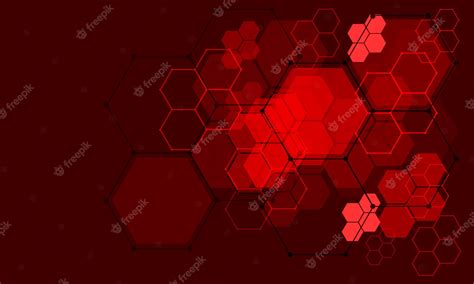Premium Vector Abstract Red Hexagon Line Technology Futuristic Geometric Connect Network