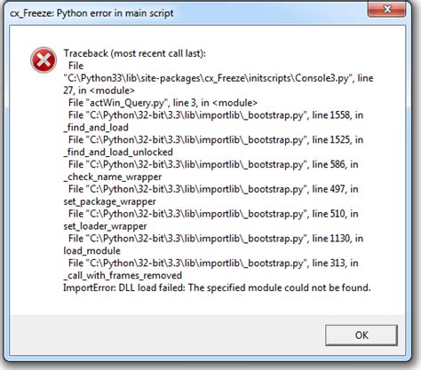Python Cxfreeze Importerror When Executing File Stack Overflow