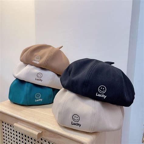 جدیدترین مدل کلاه برت بچه گانه طرح لبخند 2022 کلاه فرانسوی بچگانه