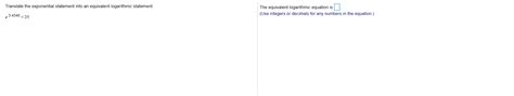 Solved Translate The Exponential Statement Into An Chegg