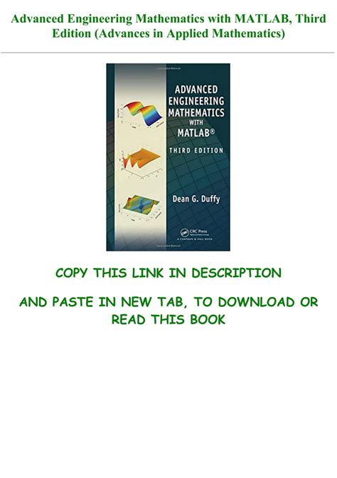 E Book F R E E Advanced Engineering Mathematics With MATLAB Third Edition Advances In Applied
