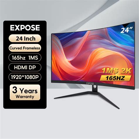 Expose Monitor Pc Inch Curved Gaming Monitor Hz K Full Hd Frameless Monitor