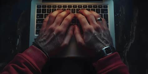 Premium Photo Closeup Of Male Hands Typing On A Laptop For Work Or