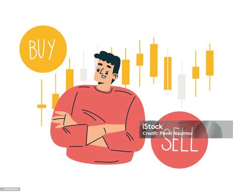 주식에 투자 와 남자 캐릭터 에 촛대 거래 이익 벡터 일러스트 개념에 대한 스톡 벡터 아트 및 기타 이미지 개념 거래자