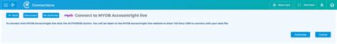 Connecting To Myob General Help Tall Emu Crm
