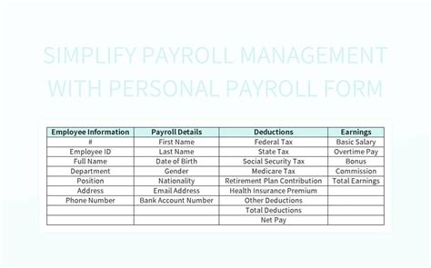 Free Simplify Payroll Management Templates For Google Sheets And Microsoft Excel Slidesdocs