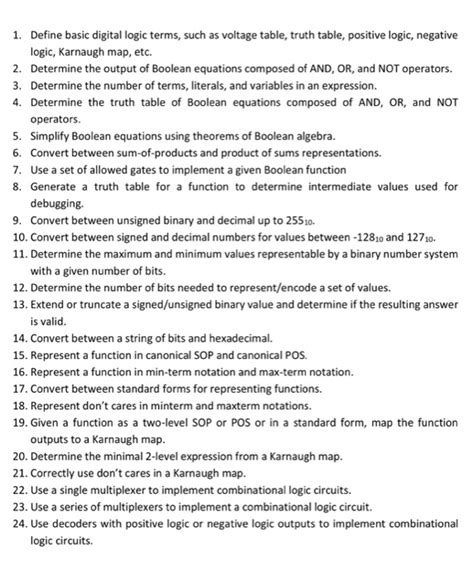 Solved Define Basic Digital Logic Terms Such As Voltage