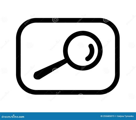 Search Magnifying Glass Line Icon Vector Sign Linear Style Pictogram Isolated On White Stock