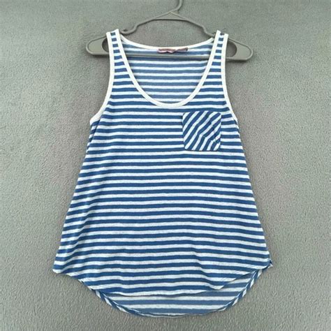 Tops Y2k Juicy Couture Top Womens Medium Blue White Stripe Sleeveless