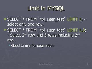08 Php Mysql Complex Queries Functions PPT